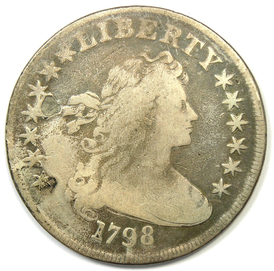 1798 Draped Bust Silver Dollar $1 Coin - VG / Fine Details - Rare Coin ...