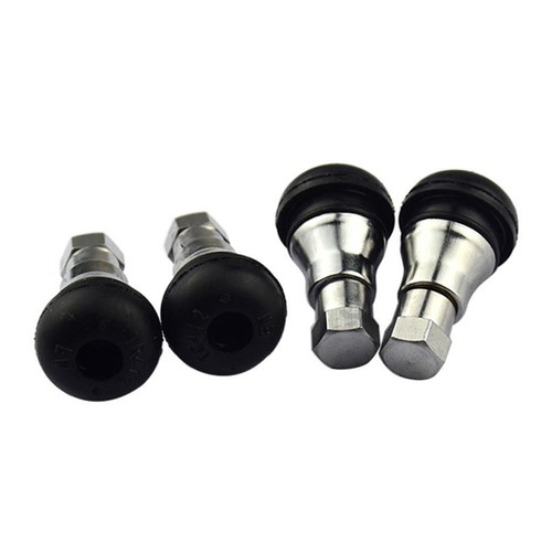 Tire Valve Stems Tyre snap-in Short Metal in chrome sleeve and | eBay ...