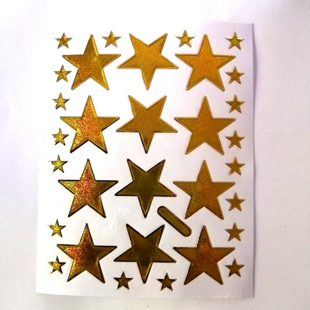 Christmas Self Adhesive Gold Star Stickers For Kids Art, Craft ...