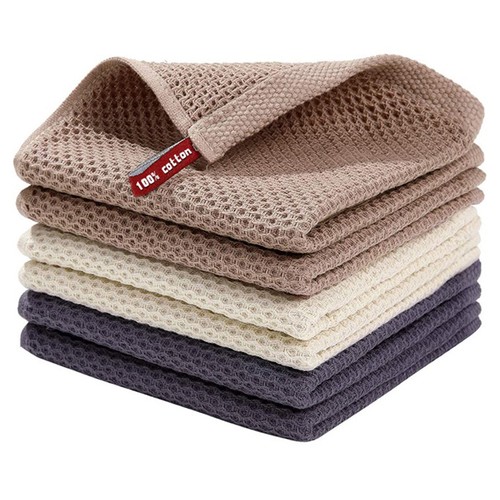 Cleaning Cloth Household Strong Absorbent Rag Waffle Cotton Kitchen Tow ...