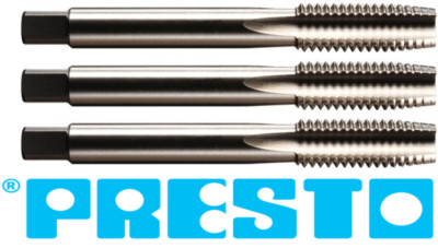 Presto 3 Piece BSF Tap Sets HSS Hand Tap Includes Taper, Second & Plug ...