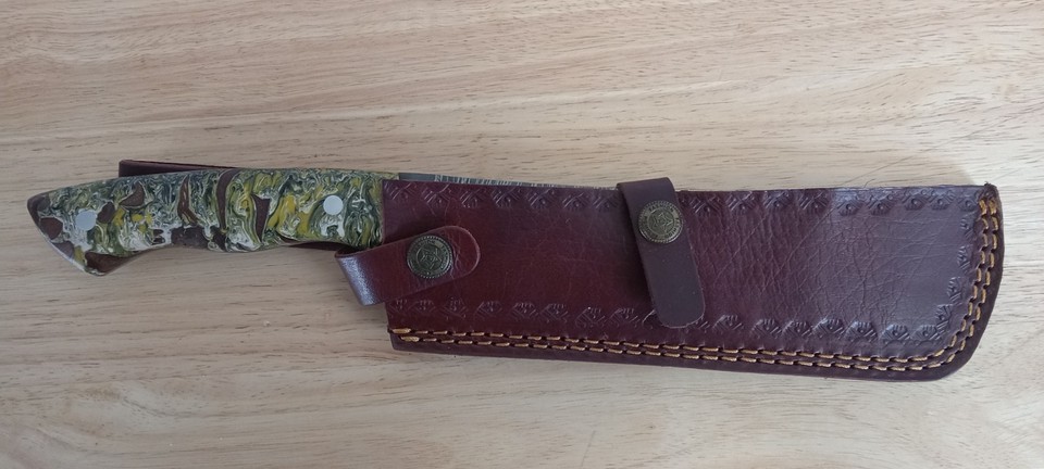 Pine Cone Handle Machete, Chopper Full Tang Leather Sheath | eBay