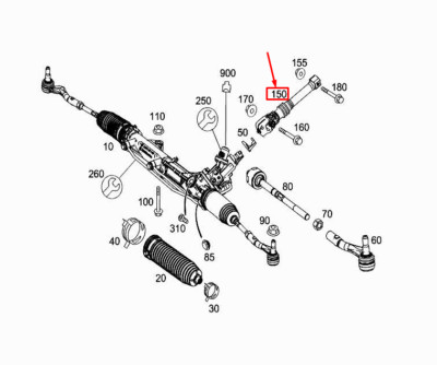NEW MERCEDES-BENZ C W204 STEERING GEAR COUPLING SOCKET A2044620678 ...
