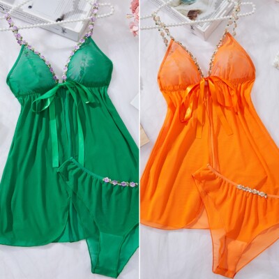 Women's Sexy Lingerie Sleepwear Babydoll Underwear Lace Dress G-String ...