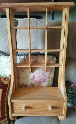 Vintage Wooden Maple Knick Knack Cabinet with drawer | eBay