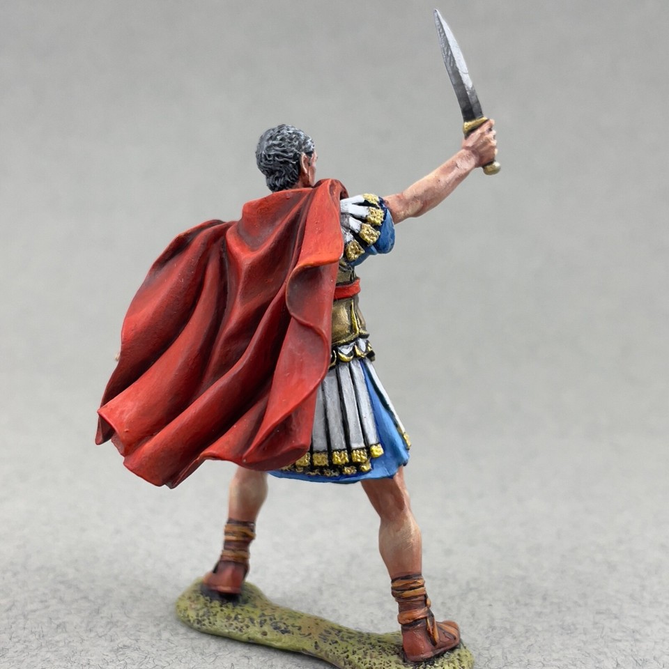 Julius Caesar figurine 54 mm 1/32, Painted tin miniature, Roman soldier ...