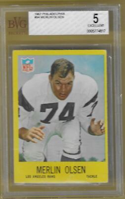 1967 Philadelphia Merlin Olsen Rams BVG 5 | eBay