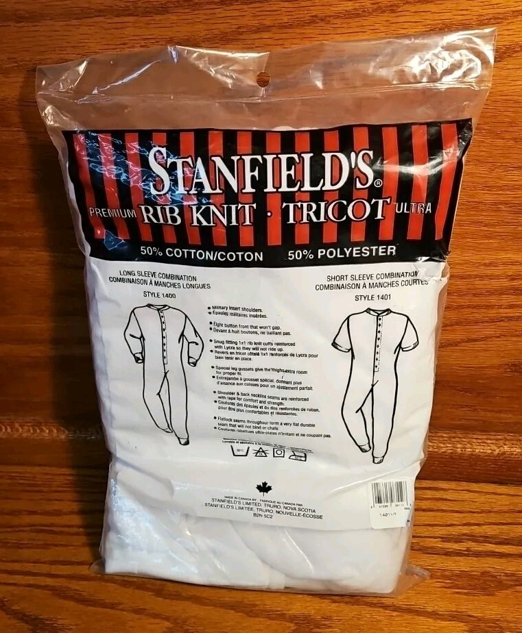 Mens Rare Vintage 1990s Stanfields Short Sleeve Union Suit Large | eBay