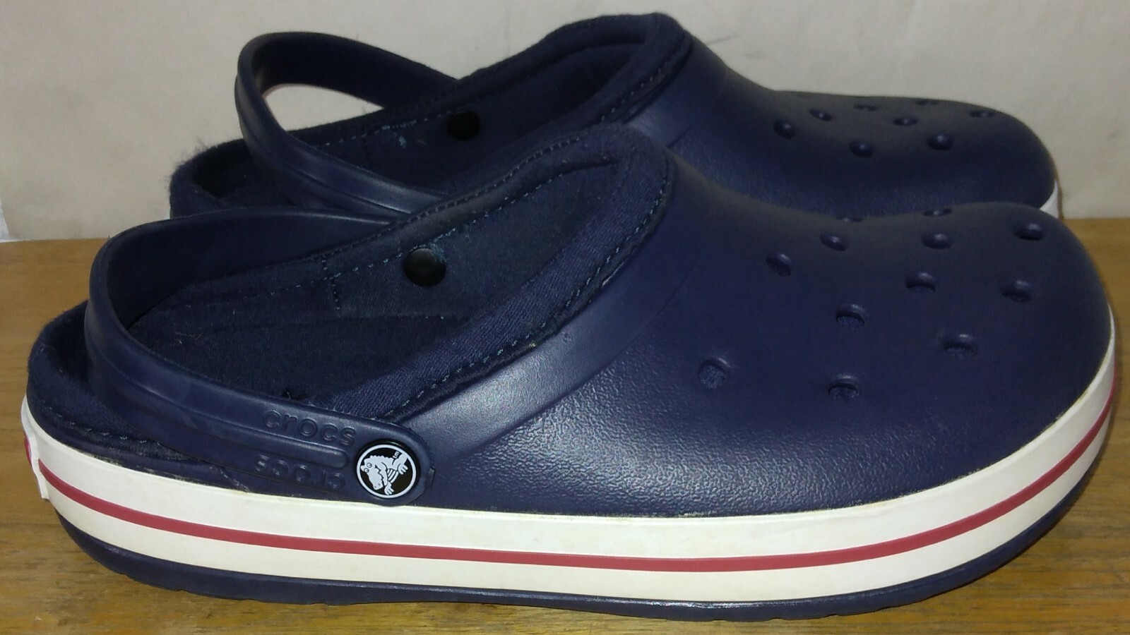 Crocs Crocband Navy Blue White Clogs sandals Us Size Men 7 Women 9 | eBay