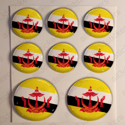 Stickers Brunei Gel Domed Resin 3D Flags Brunei Vinyl Sticker Decals ...
