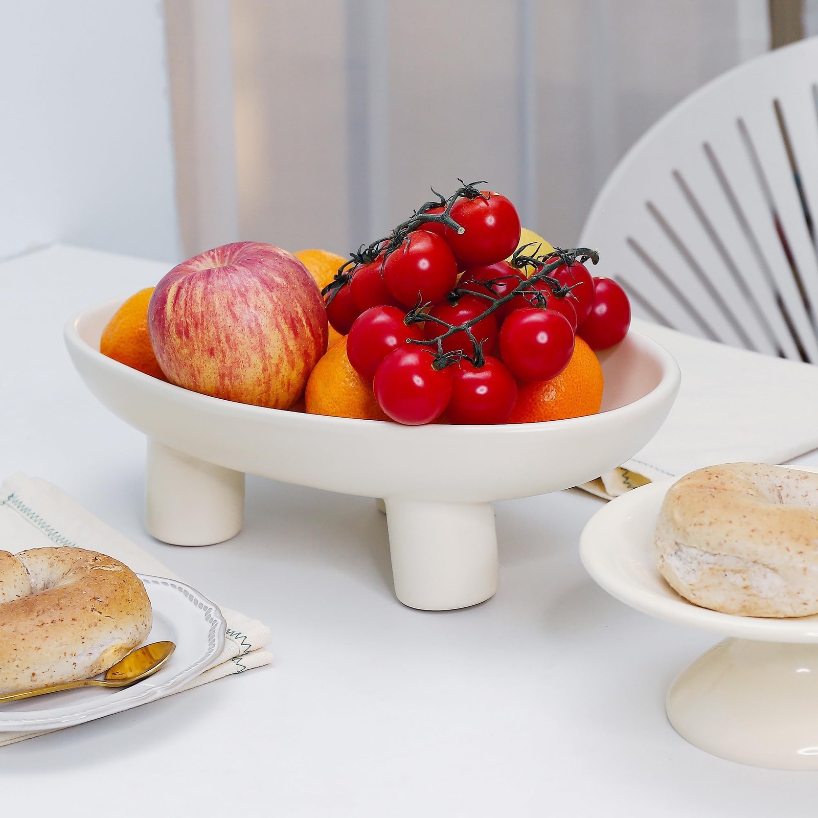 Fruit Bowl Threelegs Ceramic Fruit Bowl For Kitchen Counter 10 Inch ...