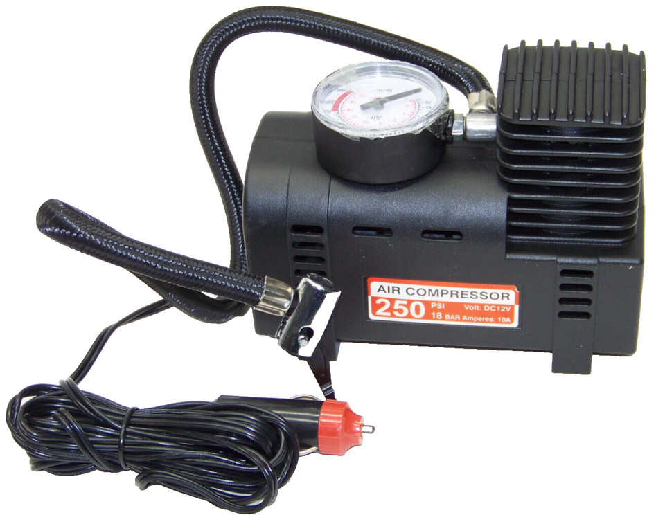 Mini Air Compressor 250 PSI 12V Car Auto Portable Pump Ball Tire ...