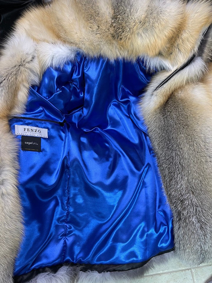 Luxury Full Skin Golden Island Fox Fur Mens Coat Real Fur Jacket Full ...