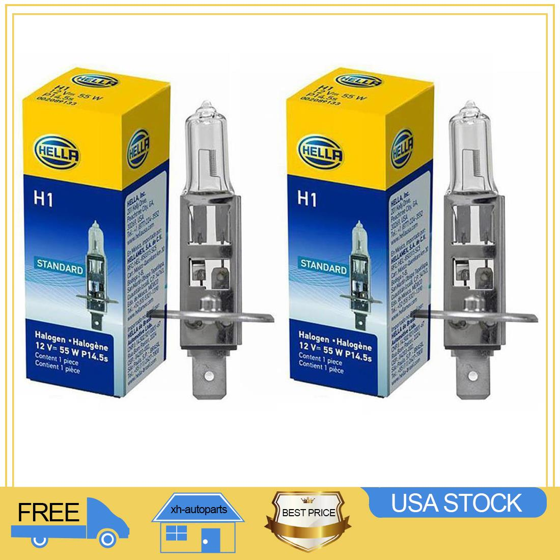 2x Hella H1 Headlight Bulb Halogen 55 Watt Clear 1550 Lumen Super ...