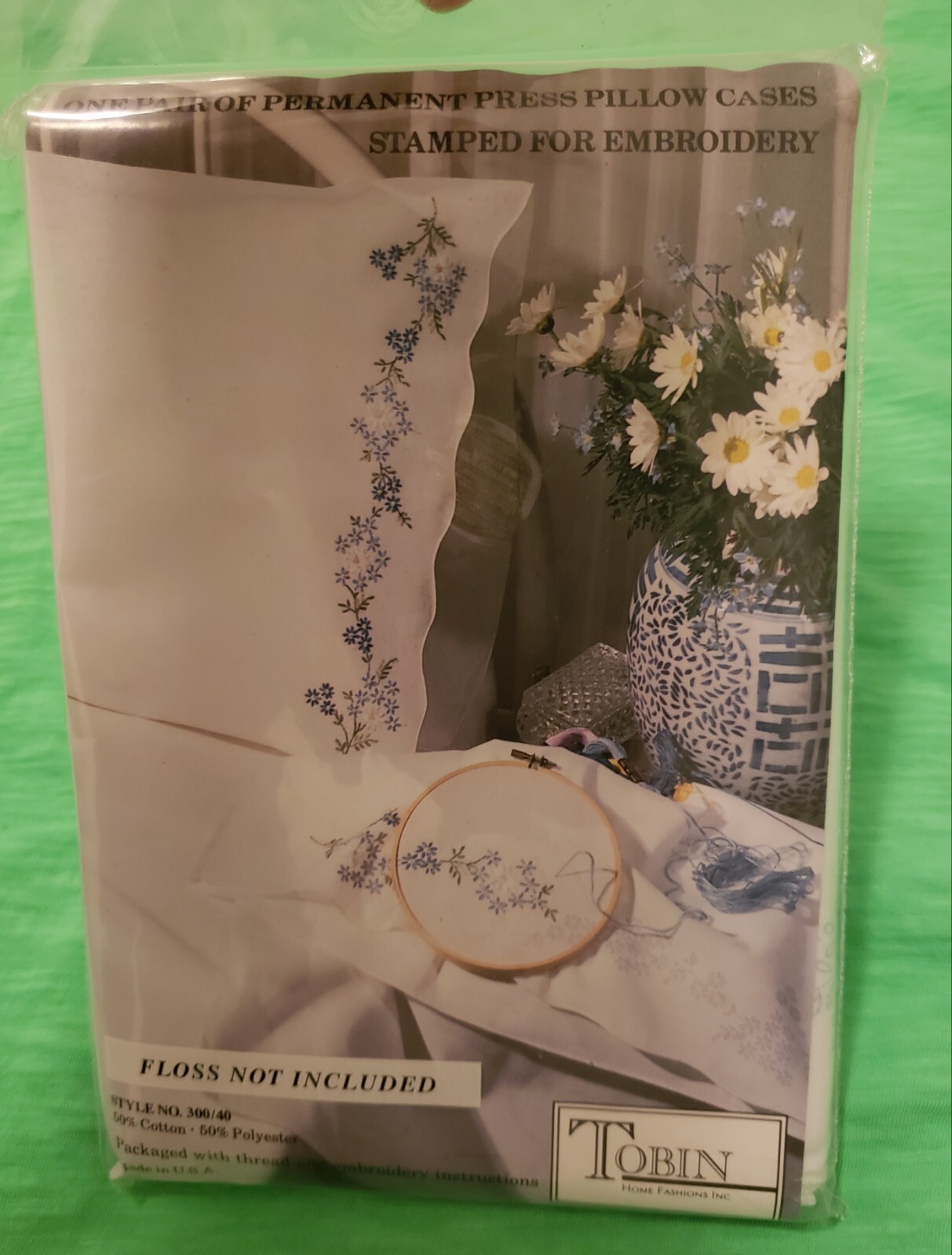NEW Tobin Pillow Cases Set of 2 Embroidery Stamped Kit | eBay