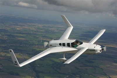 Rutan Defiant Twin-Engine Homebuilt Aircraft Mahogany Dried Wood Model ...