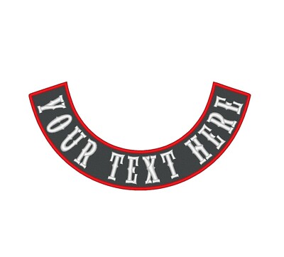 Custom Embroidered Bottom Rocker Motorcycle Biker Name Tag Sew on Patch ...