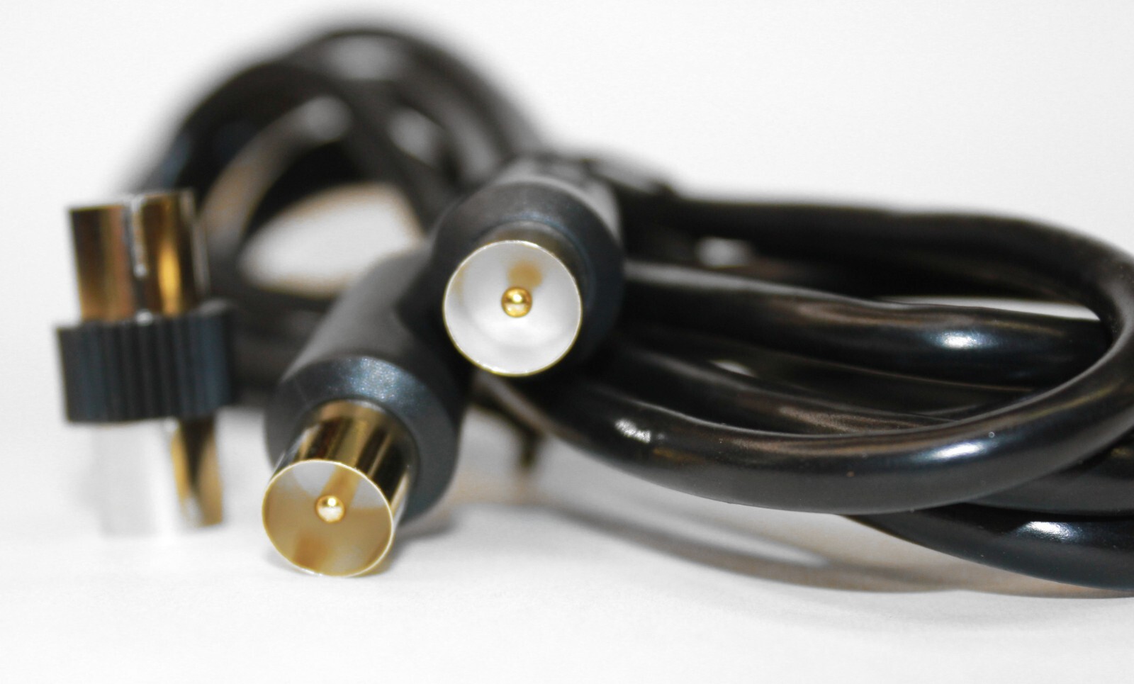 2m RF Fly Lead Coaxial Aerial Cable Digital TV Male to M Extension ...