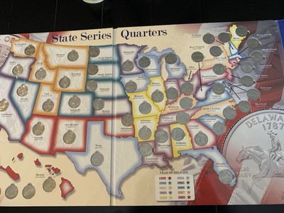 1999-2008 State Series Quarters Collector's Map & all 50 Quarters!!! | eBay