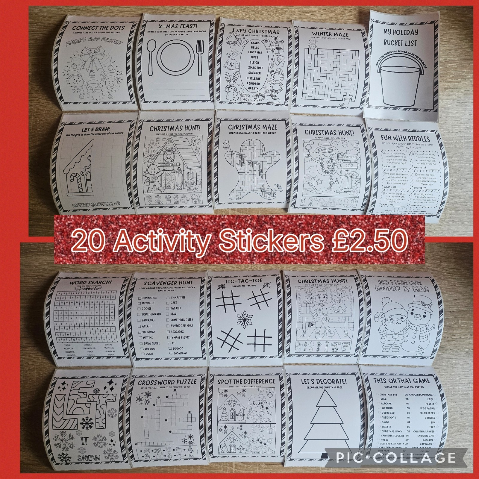 Kids Christmas Stocking Filler Activitity Pack Stickers | eBay UK