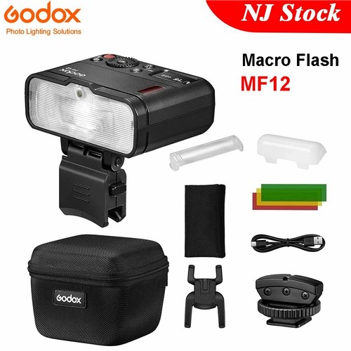 US Godox MF12 Macro Flash Light Speedlite+Color Filter Diffuser for ...
