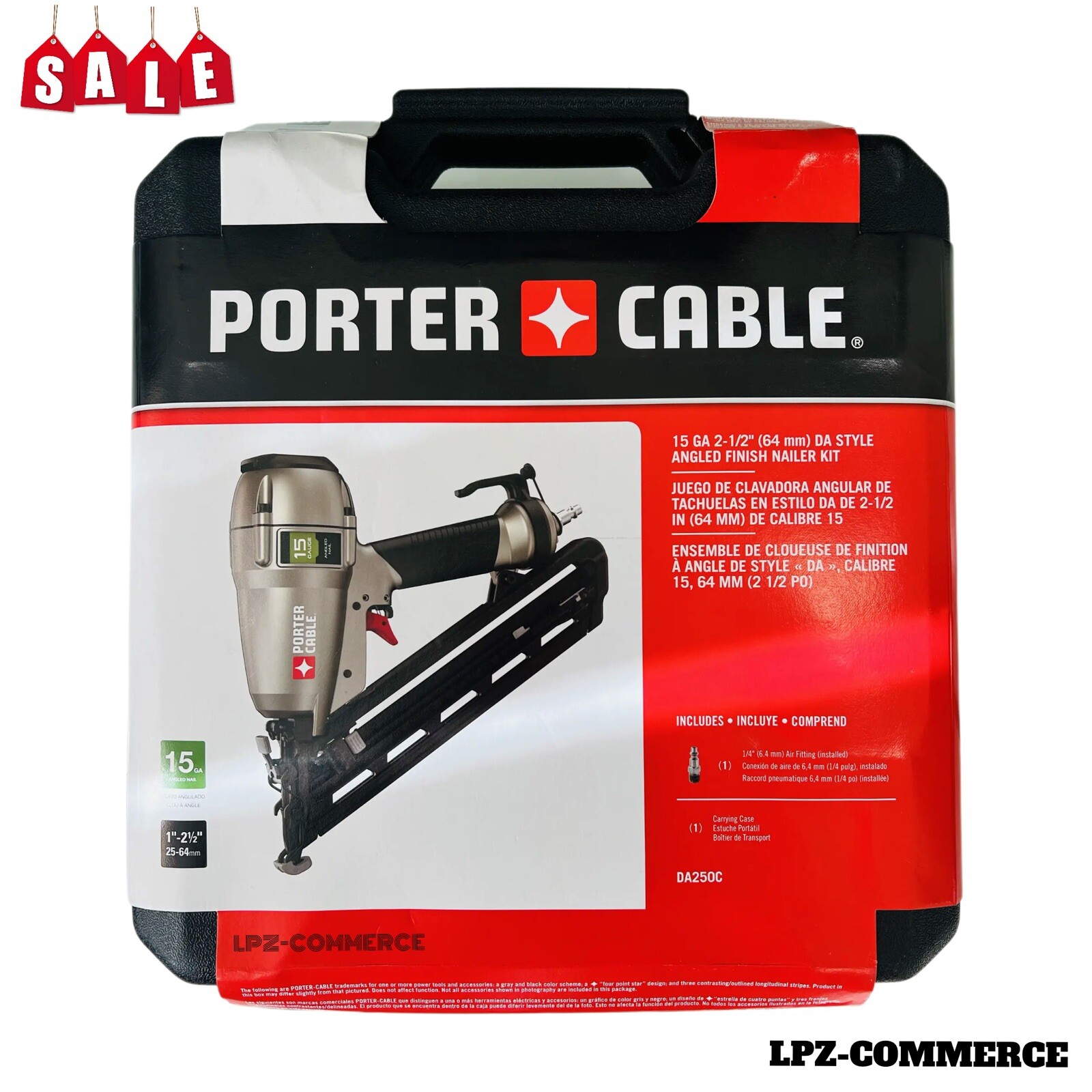 Porter Cable DA250C 2 1/2 Inch 15ga Angle Finish Nailer NEW/US SELLER‼️ ...