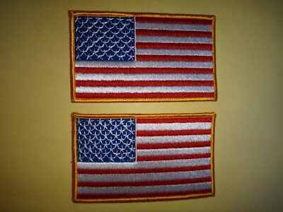 2 Large USA Flags Patches, Size 4.6" by 3" - In Good Condition | eBay