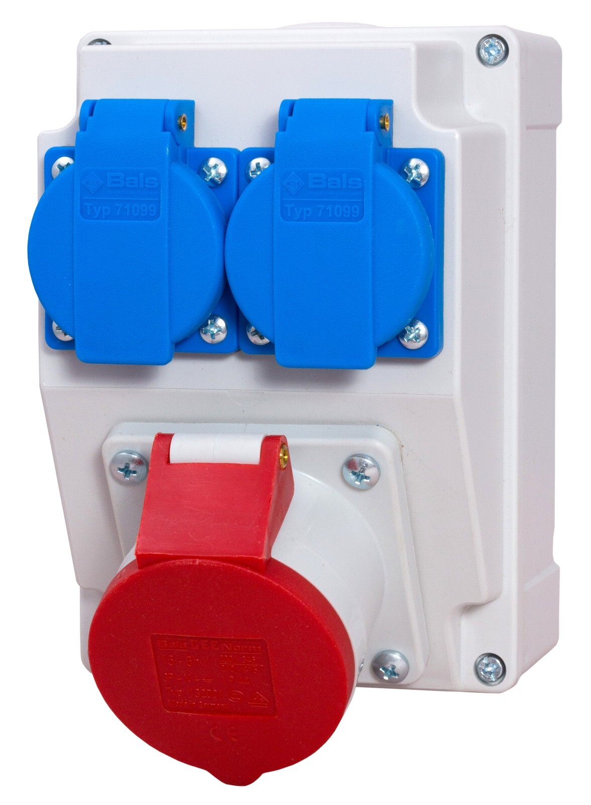 CEE KOMBI WANDSTECKDOSE 32A 16A 5P SCHUKO 230V HAUPTSCHALTER ...