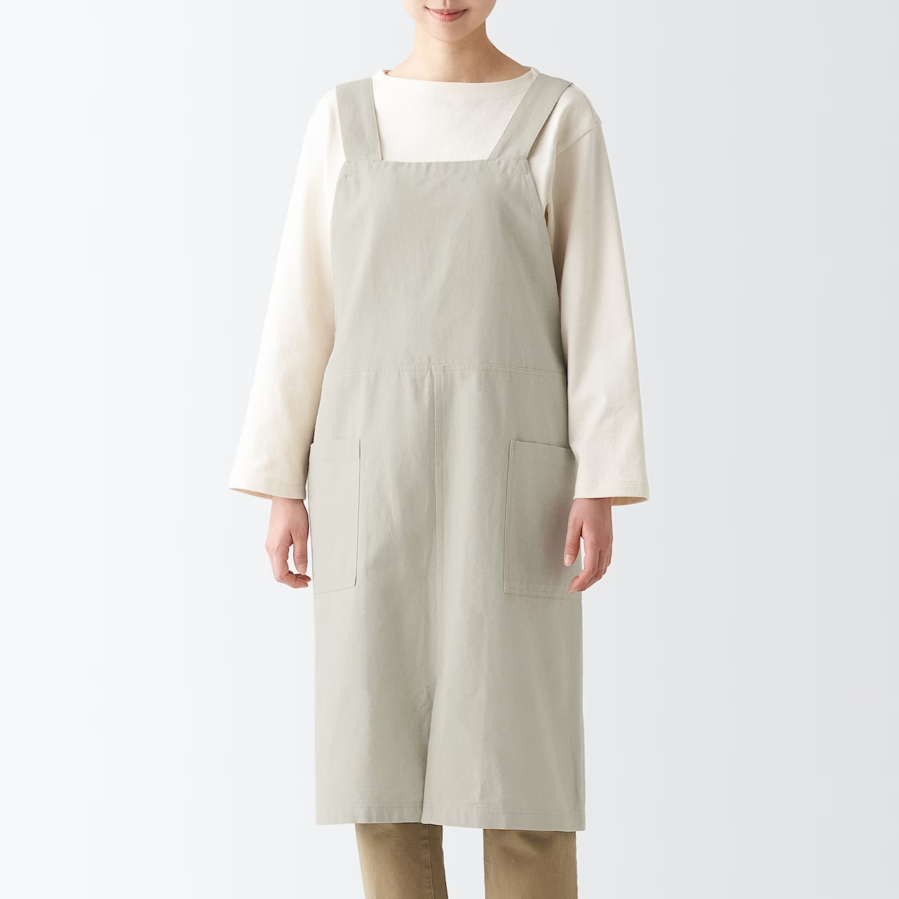 MUJI Cotton Plain Weave Work Apron Unisex L-XL Width 136 x Length 96cm ...