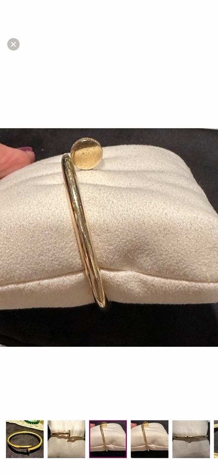 Yellow 14kt Gold Nail Head Bangle Bracelet | eBay