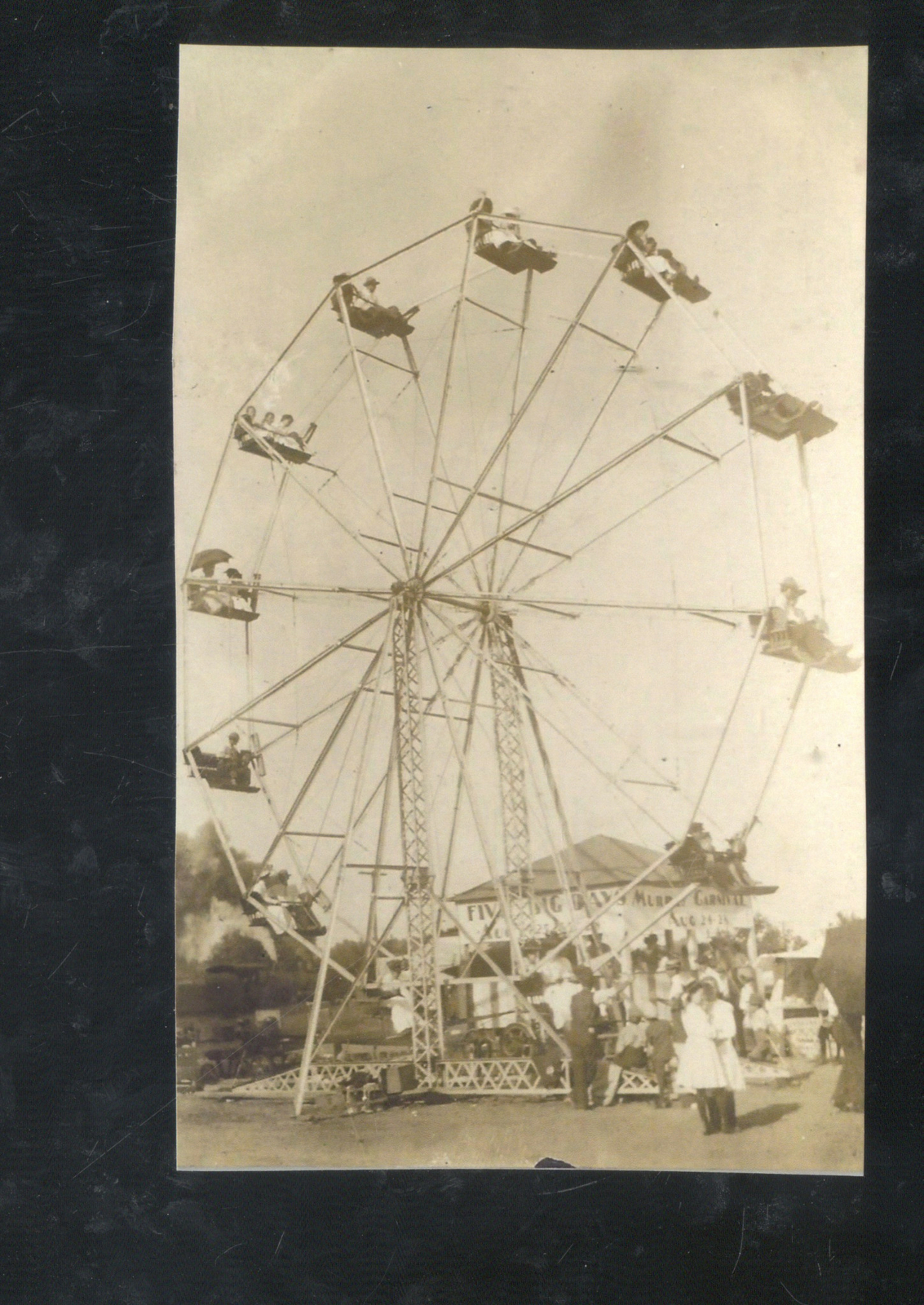 REAL PHOTO MURRAY NEBRASKA CARNIVAL RIDE FERRIS WHEEL POSTCARD COPY | eBay