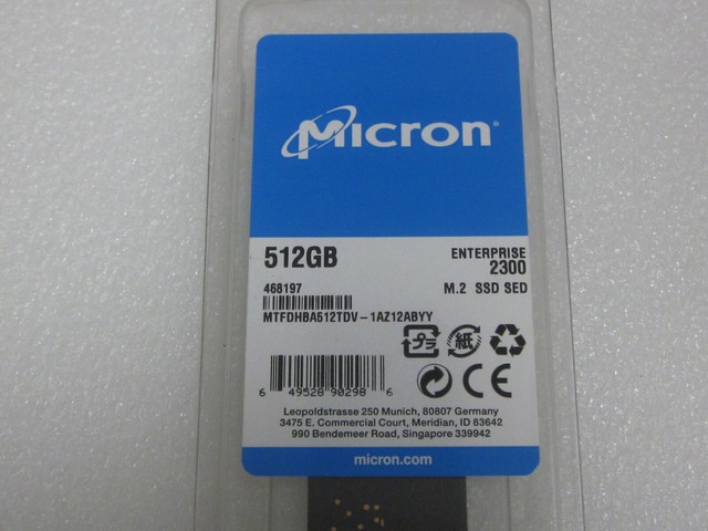 Micron 2300 512GB M.2 NVMe PCIe Interne Client-SSD - TCG Opal + eDrive ...