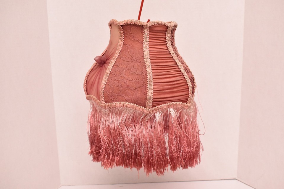 VTG Victorian French Style Lamp Shade Art Nouveau W Fringe embroidered ...