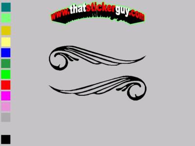 2 pc PINSTRIPING SCROLL stickers style0014 gasser streetrod decals ...