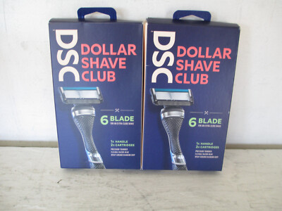 2 BOXES -Dollar Shave Club 6 Blade Extra Close Shave, Handle & 2 ...