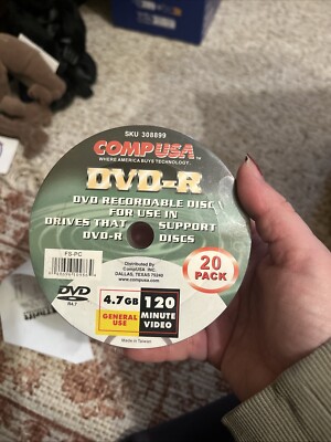 COMPUSA DVD-R 120 minute 4.7 GB Recordable 20 Pack Factory Seal In New ...