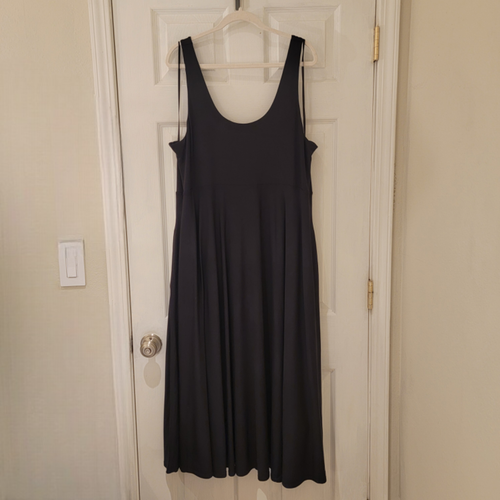 Athleta Santorini Midi Dress Sz 2X Black Sleeveless Breathable 798380 ...
