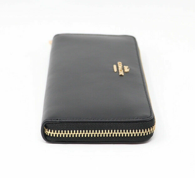 Coach 73738B Zip Wallet Large - Black/Gold for sale online | eBay
