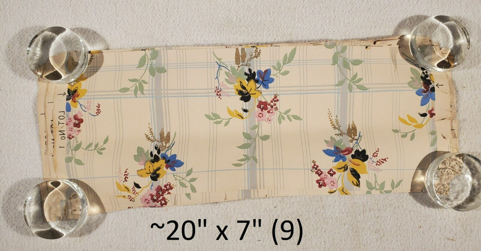 Vtg Mid Century 1950s Partial Wallpaper Sheets ~ See Pics for ...