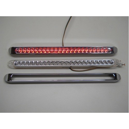(2) 17" Slim Clear Red 23 SMD LED Brake Stop Turn Tail Lights / Chrome ...
