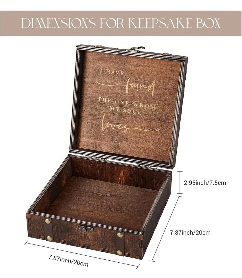 Wedding Keepsake Box with Lids Wood Memory Box Storage Box Bride Vroom ...