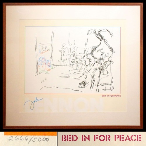 John Lennon Yoko Ono “Bed In For Peace” Limited Lithograph Poster 2666/ ...