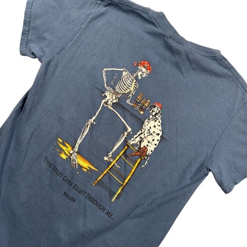 Sea Dog Belize Graphic T-Shirt Small Skeleton Dalmatian Pirate Blue ...