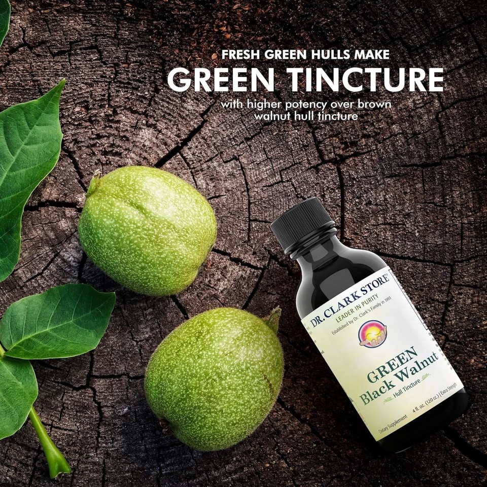 Dr. Hulda Clark's Potent Green Black Walnut Hull Tincture - 4 oz ...