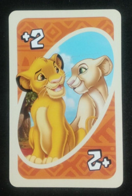 Disney Lion King Uno Card Orange Simba Nala Draw 2 Card | eBay