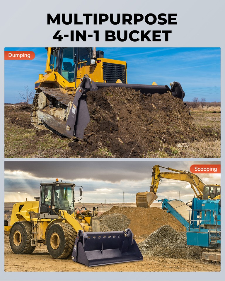 Secondhand 4 in 1 Skid Steer Bucket Multipurpose Combo Bucket 5 cu. ft ...