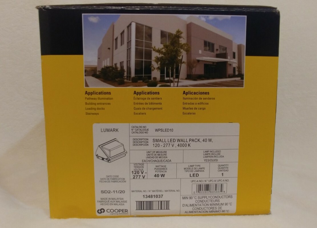 Lumark LED Wallpack 40W 120V WPSLED Light Fixture Commecial Industrial ...