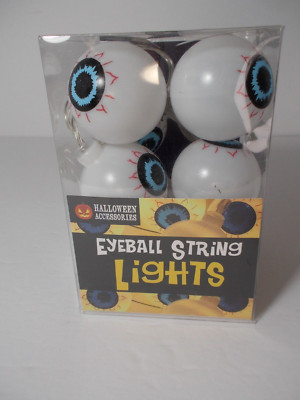 Halloween Eyeball String Lights 10 LED Lights Battery Operated Lights ...