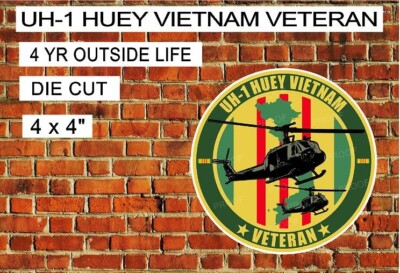 UH-1 HUEY VIETNAM VETERAN DECAL STICKER 4 H x 4"W UV LAMINATED | eBay