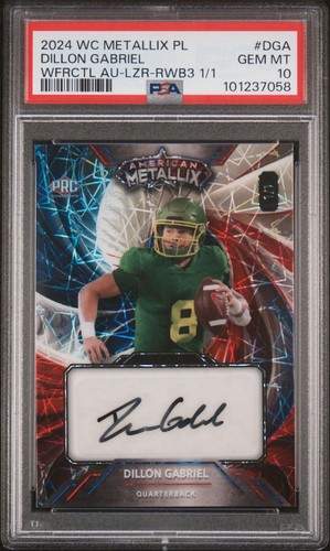 Dillon Gabriel Auto 1/1 PSA 10 Gem Mint Beauty! 2024 Wild Card Metallic ...